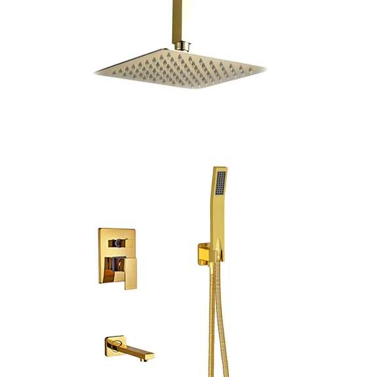 Fontanashowers Fontana Laquila Brass Gold Tone Shower Set Fs3561bh